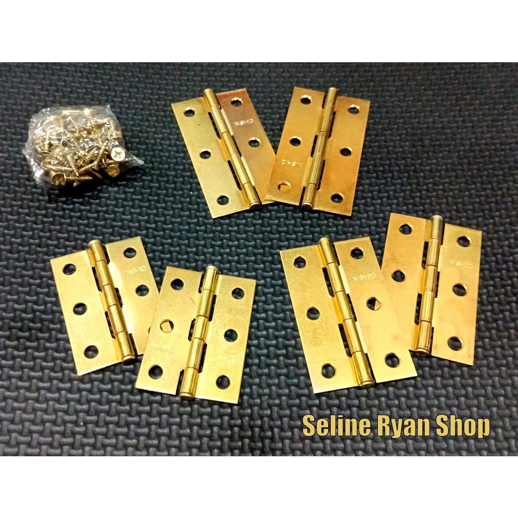 Jual Engsel Tipis Gold Plated 2", 2 1/2", 3" (Per Stel 2 pc) | Shopee ...