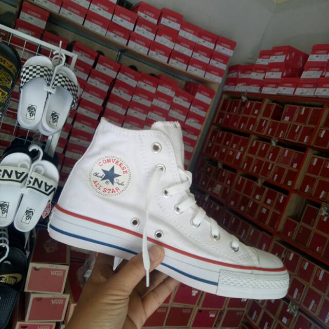 Jual Converse Putih lis Merah Biru Indonesia|Shopee Indonesia