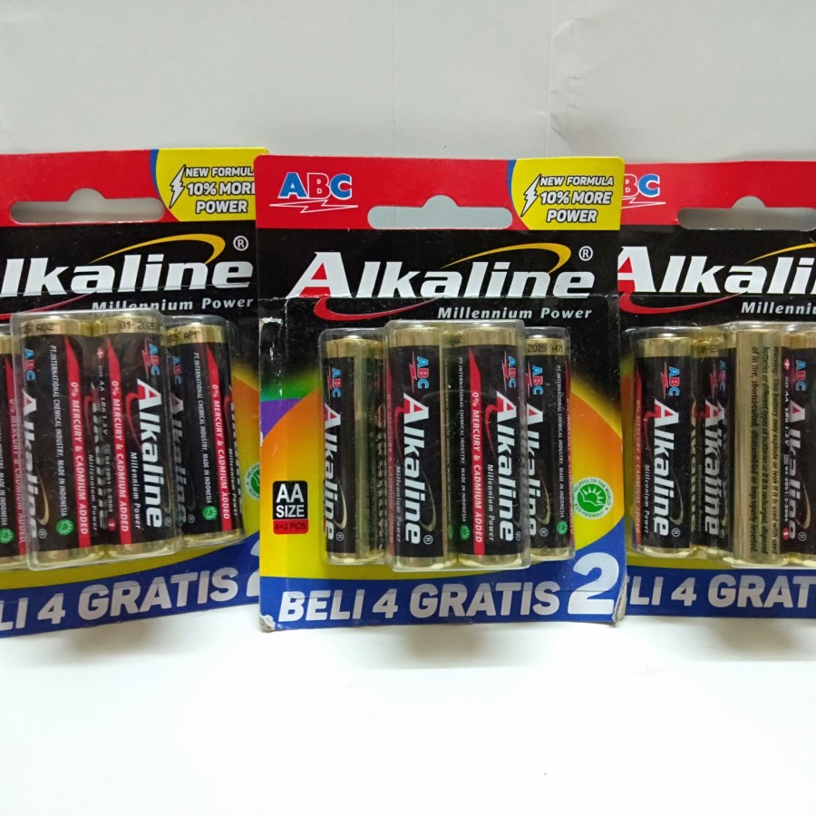 Jual Baterai ABC ALKALIN AA 4+2 pcs 150g | Shopee Indonesia