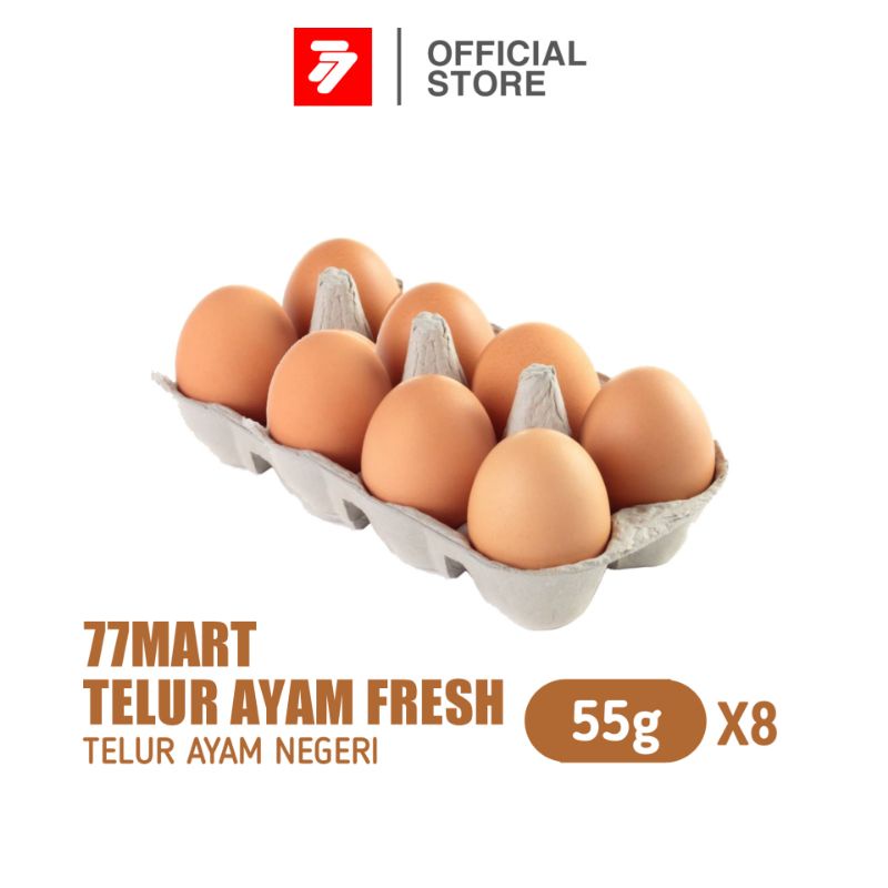 Jual 77Mart Telur Ayam Negeri Fresh Pack isi 8 butir | Shopee Indonesia