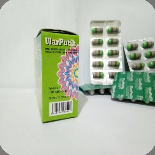 Jual Kapsul Obat Asam Urat Ampuh Ular Putih Kapsul pegel linu Sakit ...