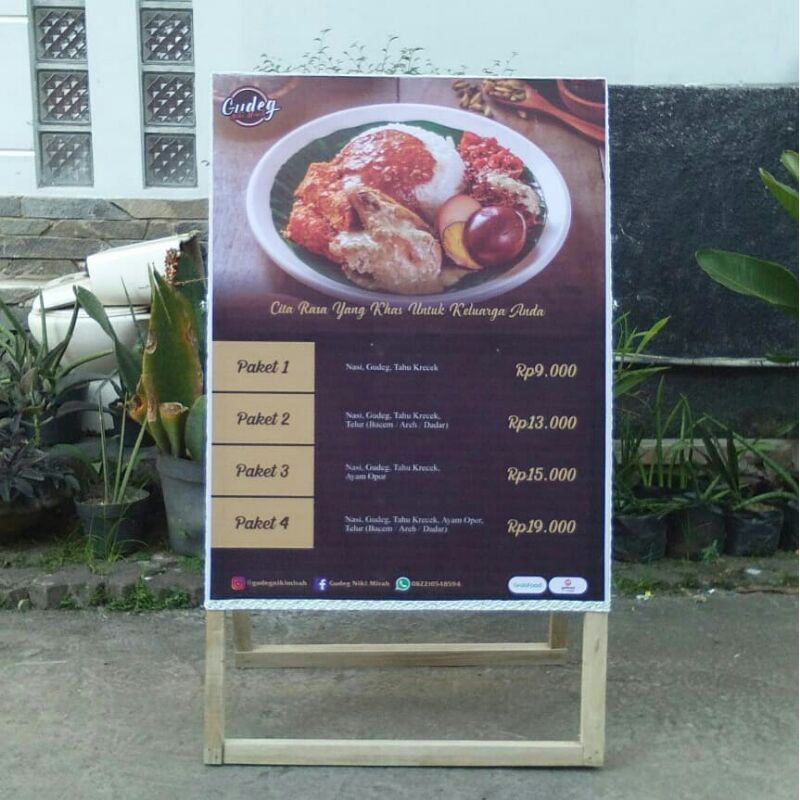 Jual Standing Banner Kayu Ukuran 130x75 cm Tebal Kayu 5 cm | Shopee ...