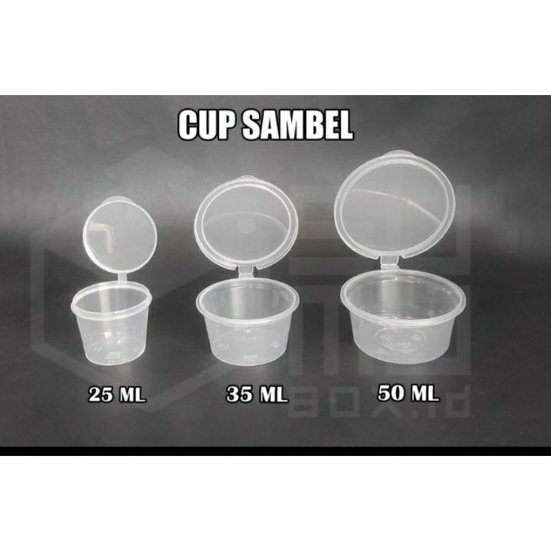 Jual cup/mika saos sambal / sambel uk 25, 35, 50, & 80ml ( isi 50 pcs ...