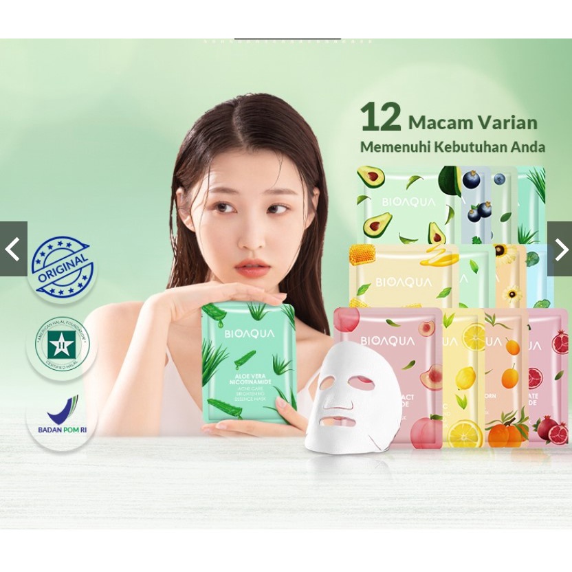 Jual BIOAQUA Sheet Mask Brightening Moisturizing Skin Care Hydrating Essence Face Mask Anti ...