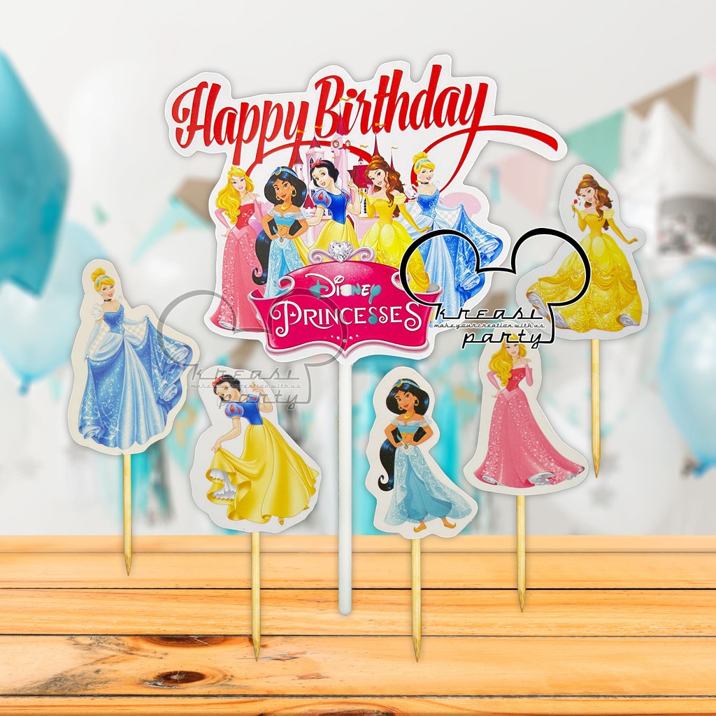 Jual Cake Topper Princess / Topper Cake Princess / Topper Cup Cake ...