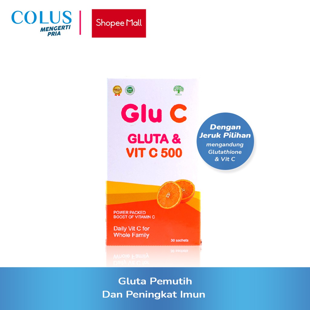 Jual Colus Glu C Vit C 30 sachet - Glutathione Pemutih Kulit dan Peningkat Imun | Shopee Indonesia