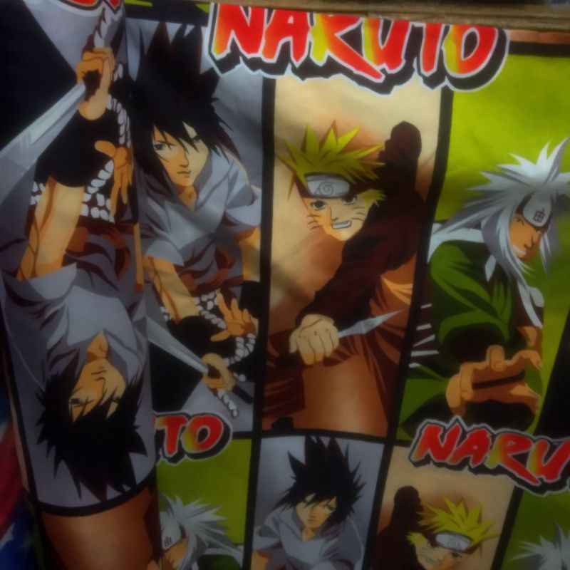 Jual Bahan Kain Sprei Meteran Katun Microtex Disperse Motif Naruto ...