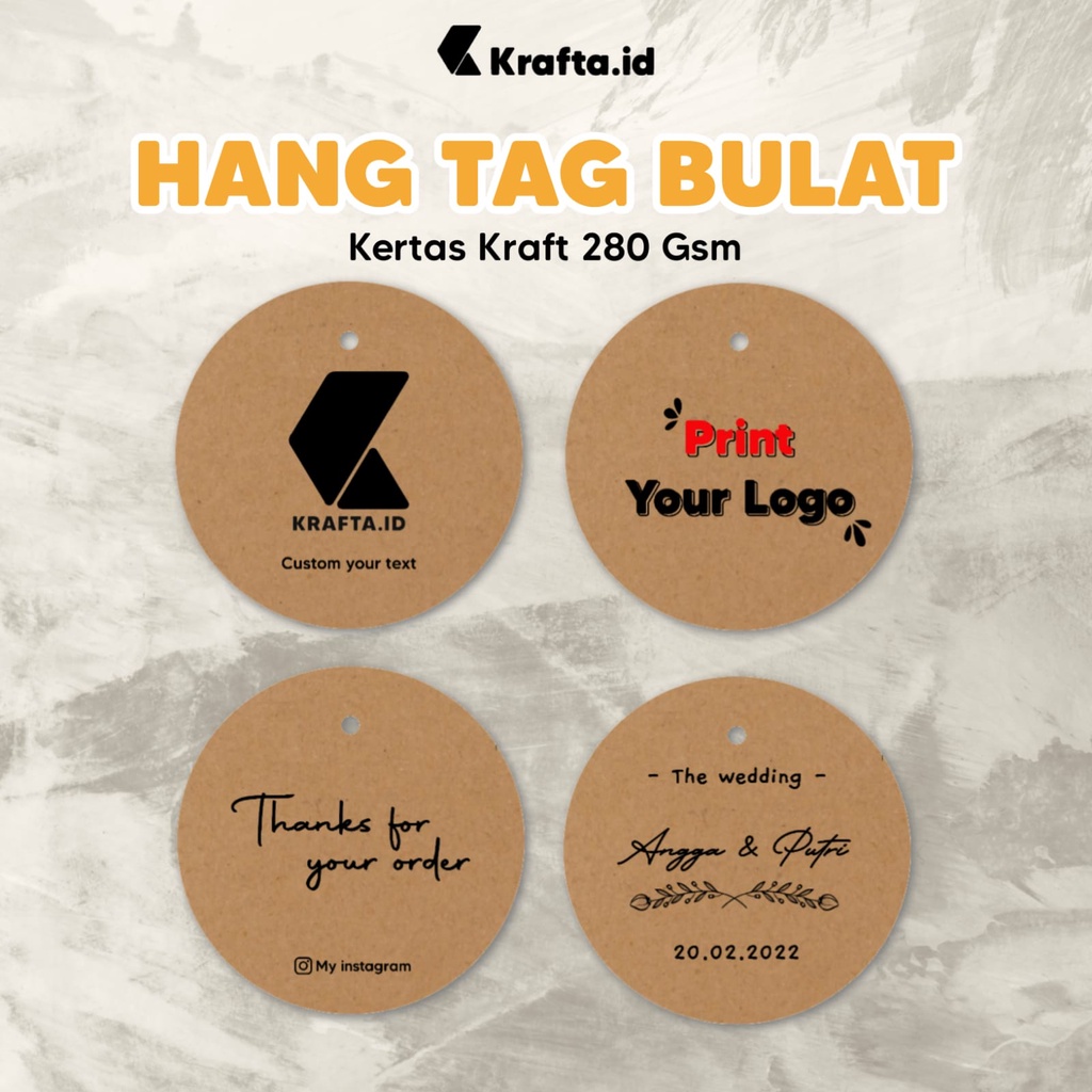 Jual HANG TAG BULAT | Label tag Kertas Kraft/Samson Tebal Custom ...
