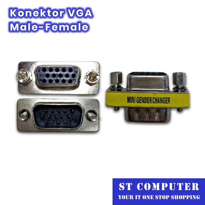 Jual Konektor VGA Male-Female / Gender VGA Male to Female | Shopee ...