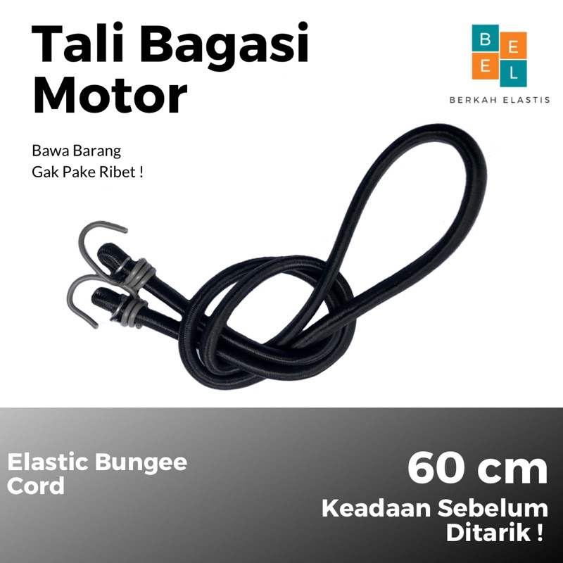 Jual Tali bagasi motor 60cm premium tali pengikat barang elastis ...