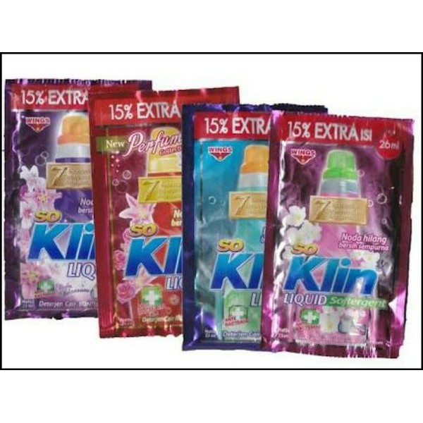 Jual So KLIN Liquid Detergent Cair 22 ml - Liquid Sachet renceng [12BKS ...