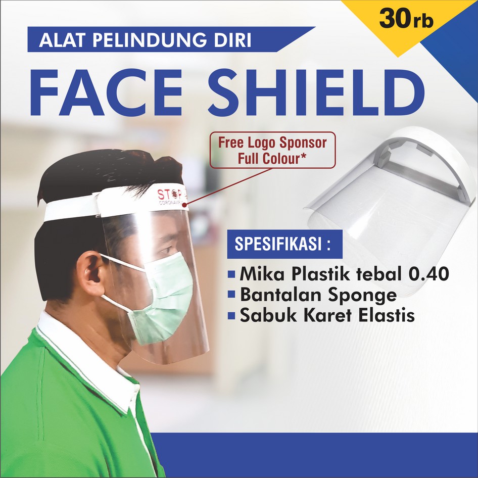 Jual Face Shield FREE Logo (APD Alat Pelindung Diri) | Shopee Indonesia