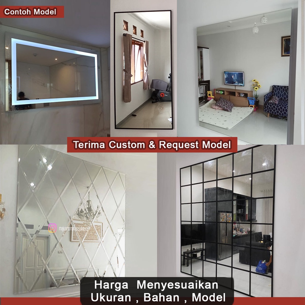 Jual Kaca Cermin Dinding / Kaca Cermin Rias / Kaca Cermin Custom / Kaca ...