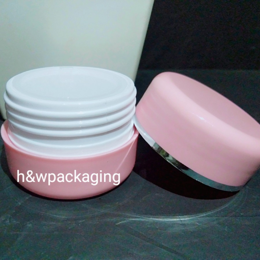 Jual POT CREAM PP PINK-PINK POT PUTIH LIST SILVER 10GR 12,5GR | Shopee ...