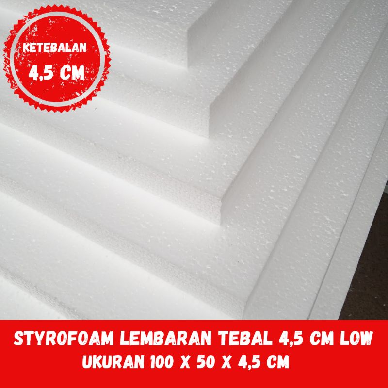 Jual styrofoam lembaran 4,5 cm low ukuran 100 x 50 cm | Shopee Indonesia