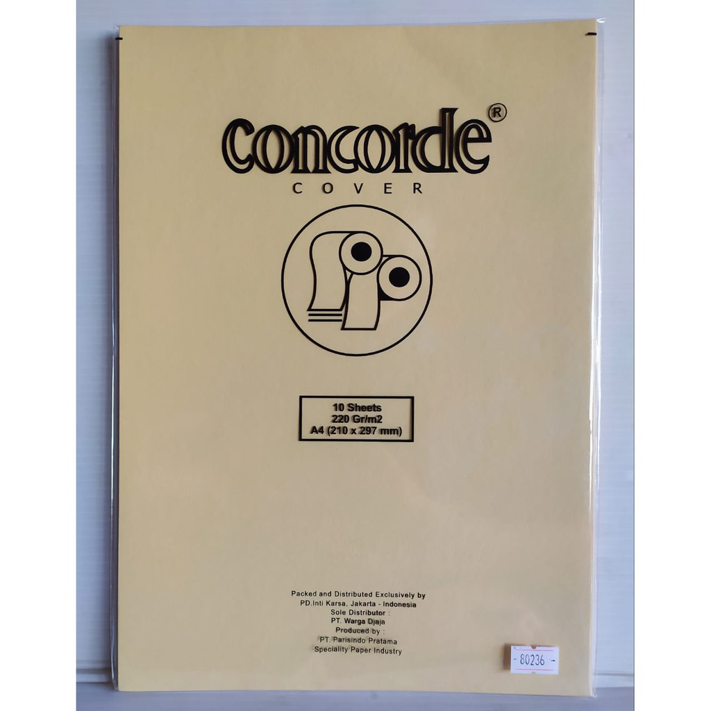 Jual Kertas Concorde 220 Gr A4 (80236) - L. Cream (Pak Isi 10 Lembar ...