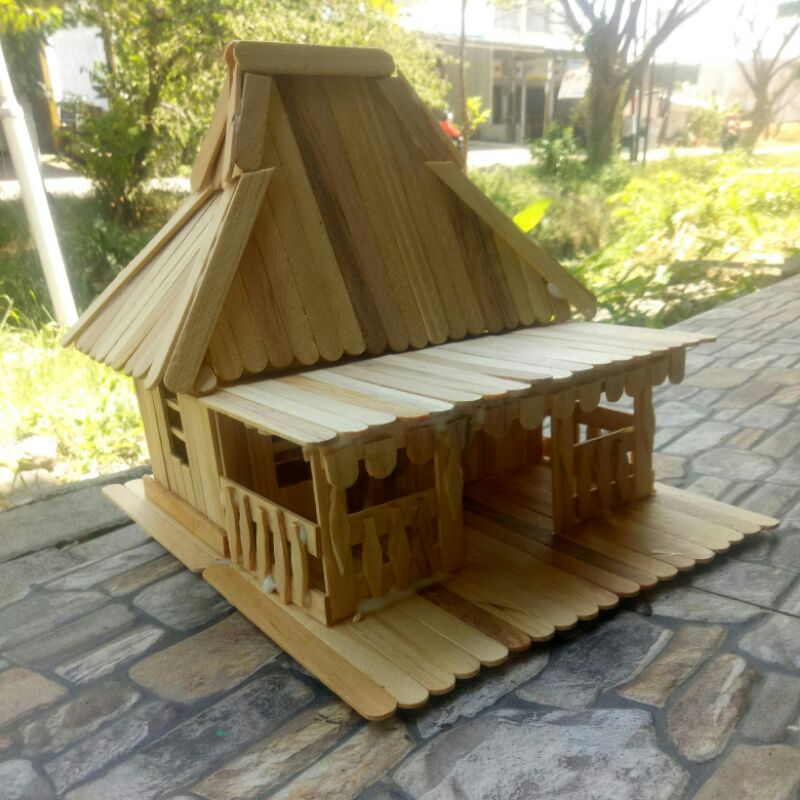 Jual miniatur rumah adat Betawi dari stik es krim | Shopee Indonesia