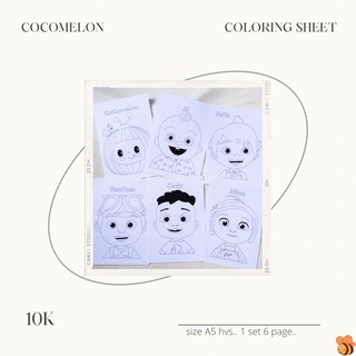 Jual coloring sheet / kertas mewarnai / buku mewarnai cocomelon ...