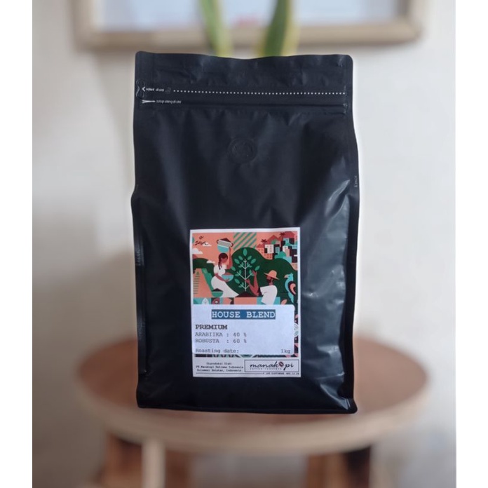 Jual KOPI HOUSE BlEND PREMIUM ARABIKA 40% : 60% ROBUSTA 1KG | Shopee ...
