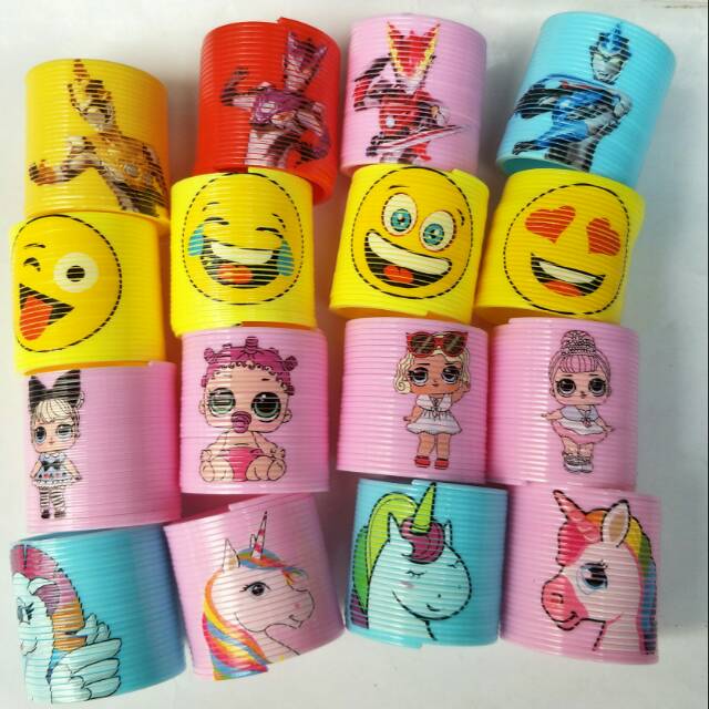 Jual Mainan Per Yoyo Slinky / Per Pegas LOL Emoji Unicorn Magic Spring ...