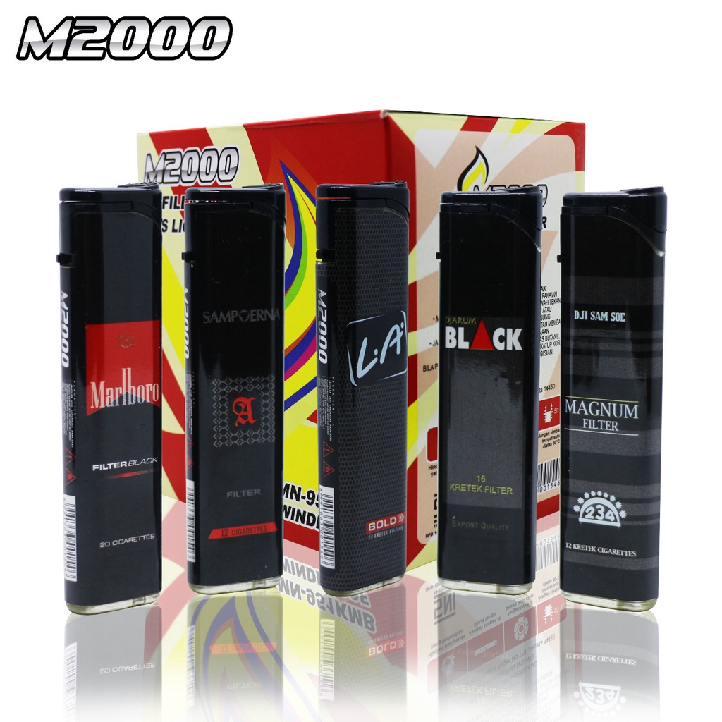 Jual M2000 Korek Api M2000 WINDPROOF MN951KMB (STIKER HITAM) | Shopee ...