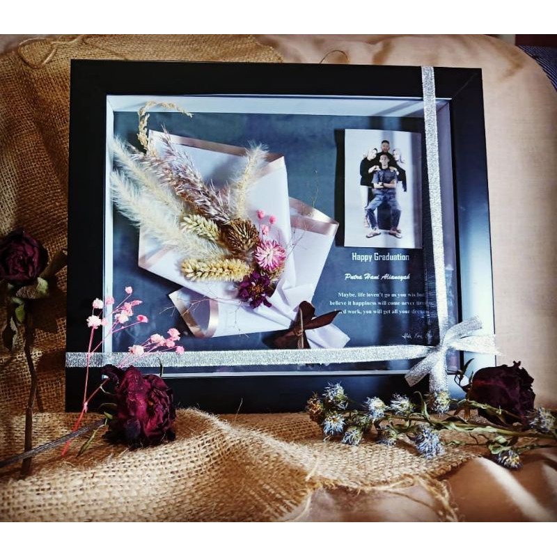 Jual 20x25x3 Dried Flower In Frame Bucket Bunga Bunga Frame 3d