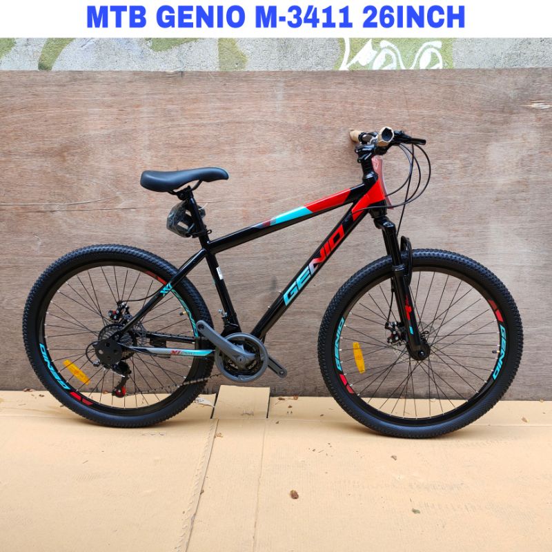Jual Sepeda Gunung MTB Genio M-3411 26Inch Hi-ten stell 3x8Sp | Shopee ...