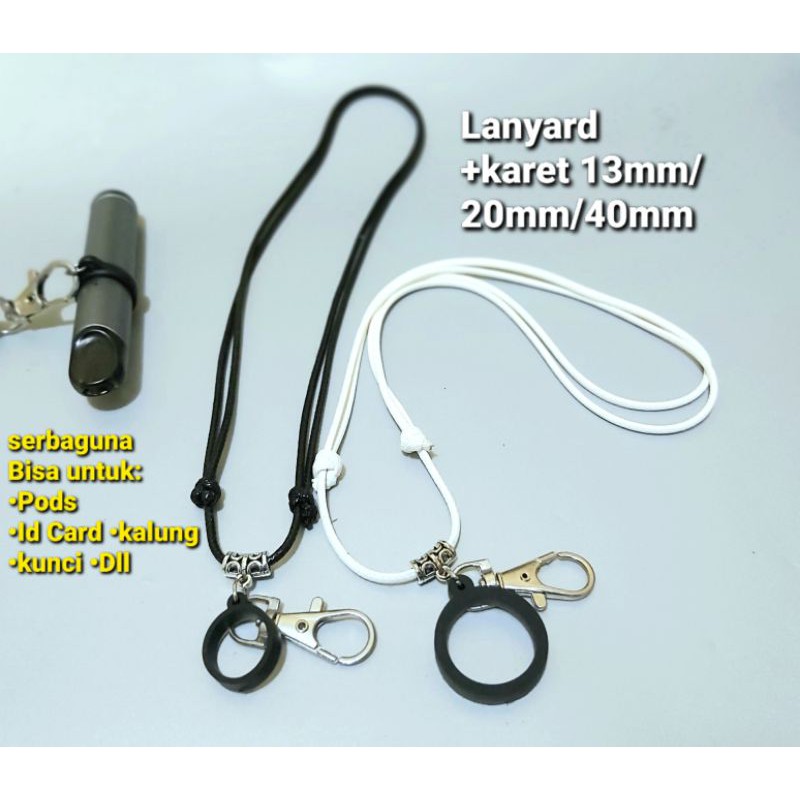 Jual Lanyard Pods Tali Plus Karet Pods Oring 13mm 20mm 40mm | Lanyard ...