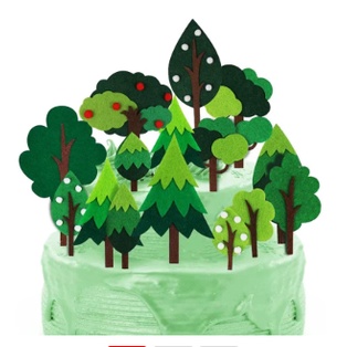 Jual Topper Cake Tema Hutan Pohon Rumput Hijau Dekorasi Cake Ulang ...
