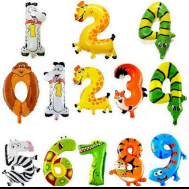 Jual FOIL ANGKA ANIMAL uk 40cm | Shopee Indonesia