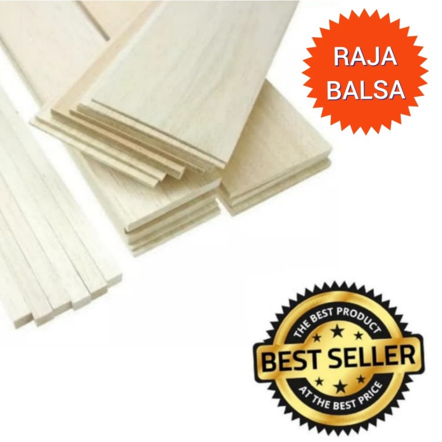 Jual 2pcs Kayu Balsa Strip 1mm x 40mm / 4CM Kayu lis kayu maket ...