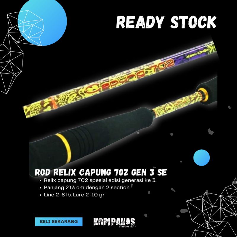 Jual Rod Joran Relix Nusantara Capung 702 2-6 lb ultralight fishing ...