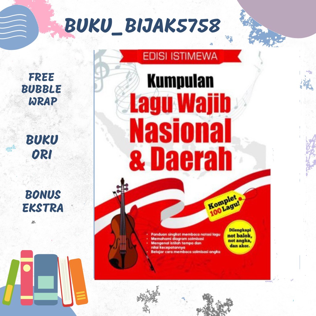 Jual 12.12 SALE! BUKU LAGU 100 LAGU WAJIB NASIONAL DAN DAERAH LENGKAP ...