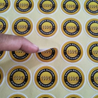 Jual Cetak stiker label nama vinyl A3 Plus Half Cut Cutting setengah ...