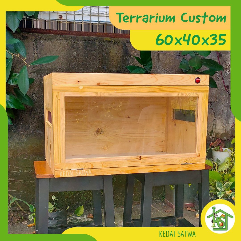 Jual Terrarium Kayu 60x40x35cm Kandang Salvator, Iguana, Reptile ...