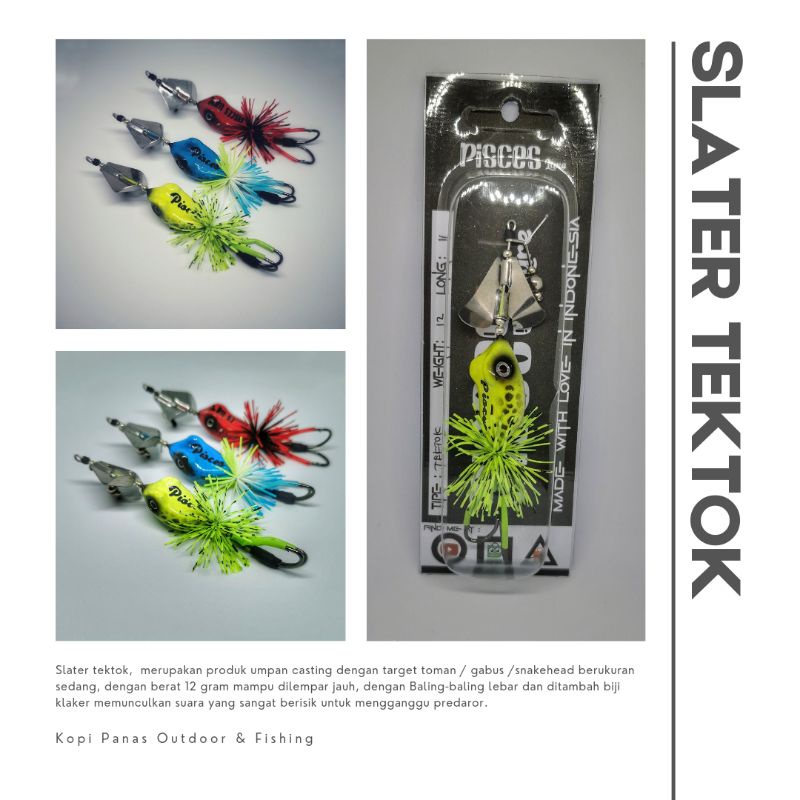 Jual slater tektok propeler buzzbait umpan toman 12 gram lure casting ...