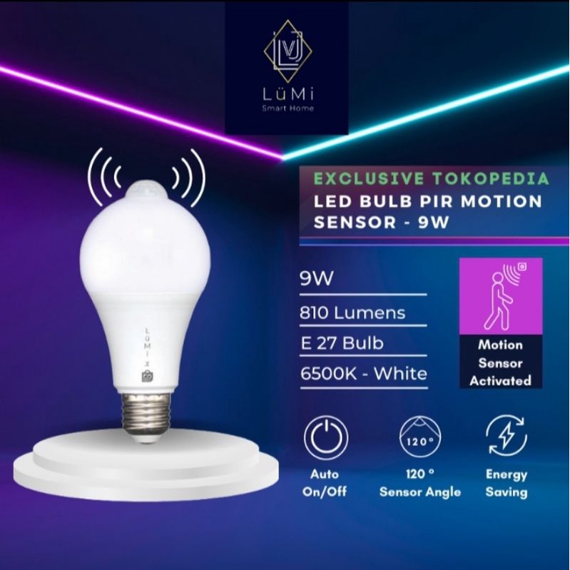 Jual LUMI Lampu LED PIR Body Motion Sensor 9W Light Bulb (Garansi Resmi ...
