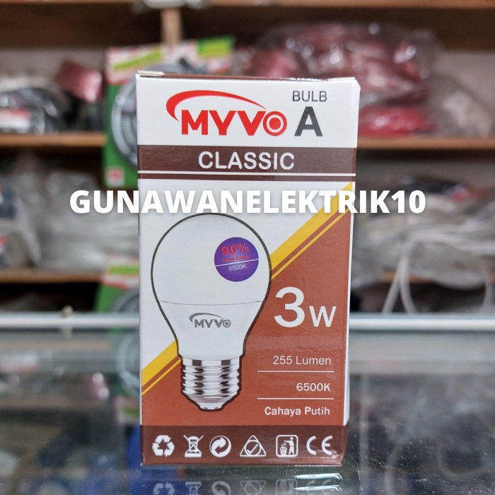 Jual LAMPU LED MYVO CLASSIC 3W, LAMPU MYVO 3 WATT, BERGARANSI 1 TAHUN | Shopee Indonesia