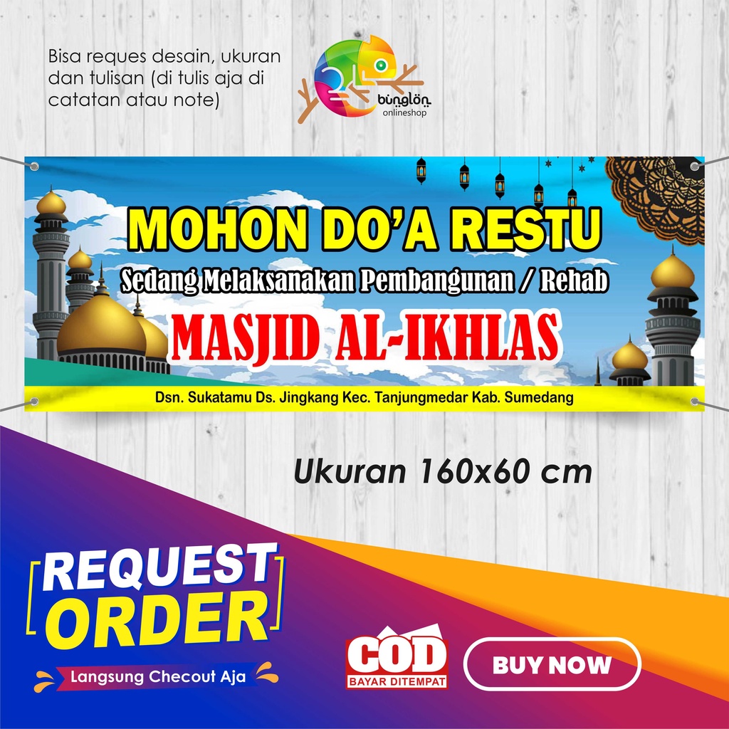 Jual Size 160x60 Cm, Spanduk Banner Rehab Renovasi Masjid | Shopee ...