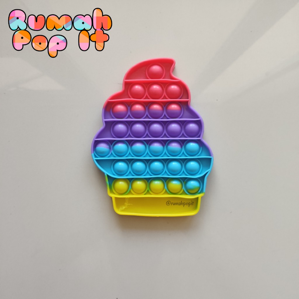 Jual Pop It Fidget Toys CUPCAKE RAINBOW / Fidget Pop It Squishy ...