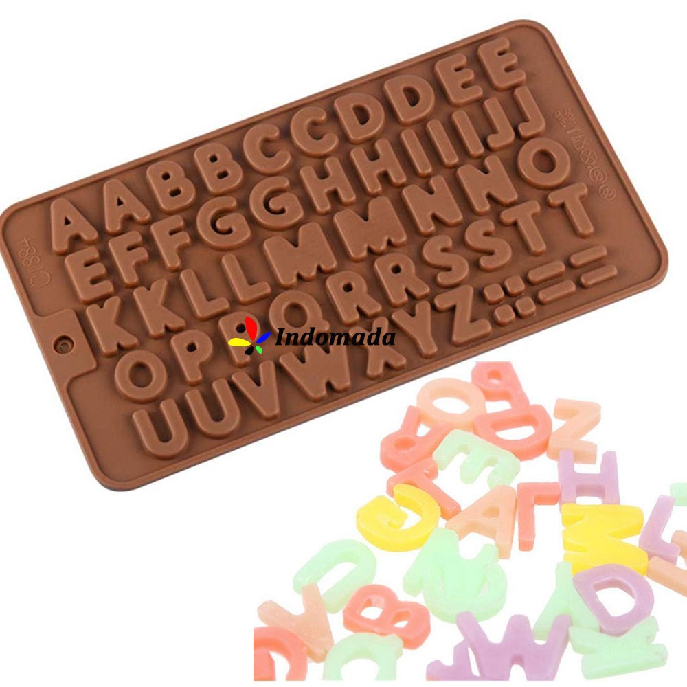 Jual Cetakan Silikon Motif Huruf Abjad Alfabet AZ Es Puding Coklat ...