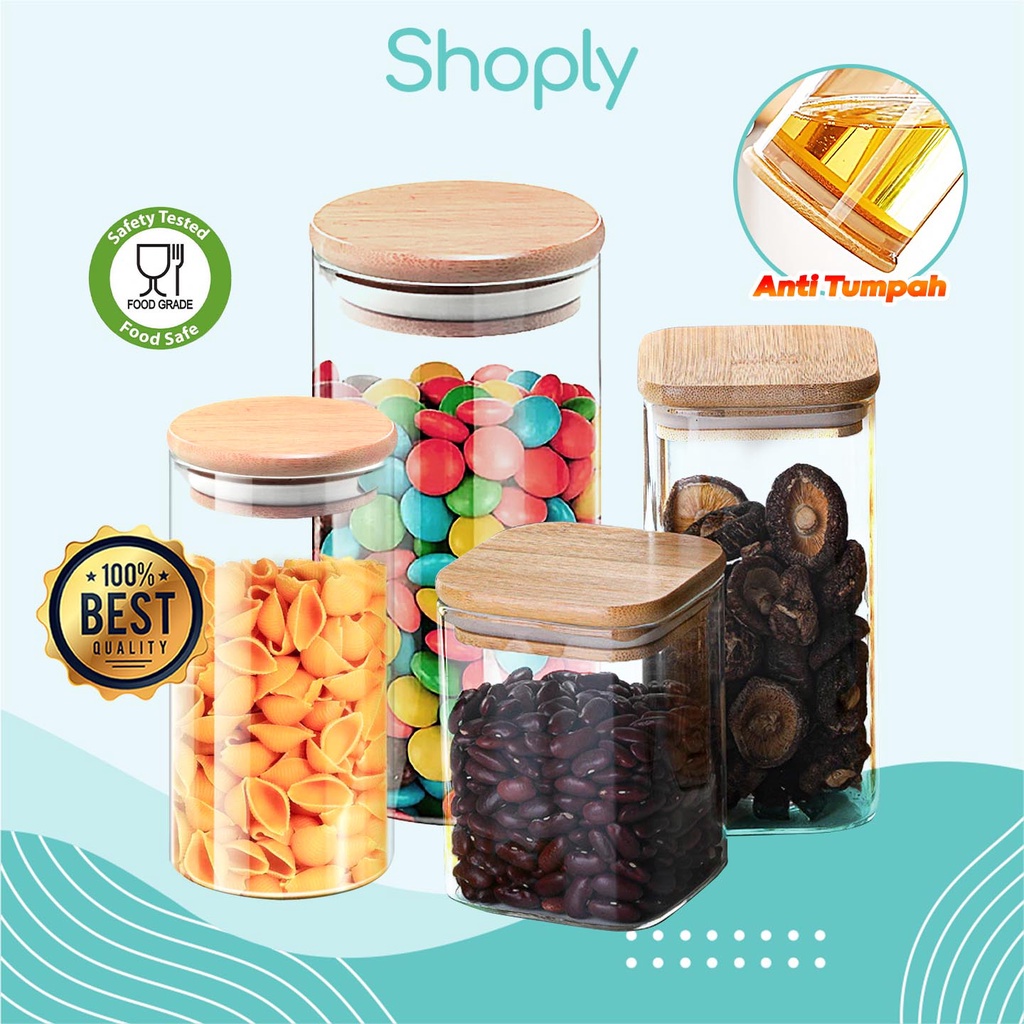 Jual Kontainer Wadah Akrilik Jar Kedap Udara Motif Kayu Acrylic ...