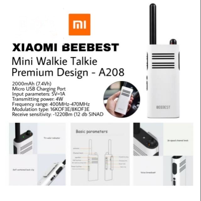 Jual BEEBEST MINI WALKIE TALKIE Premium Design A208 HT Xiaomi BEST ...