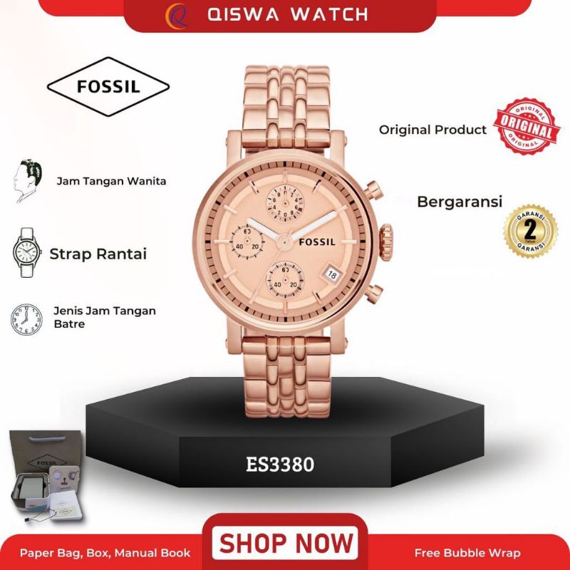Jual JAM TANGAN WANITA BOYFRIEND ES3380 ROSEGOLD| JAM TANGAN FOSSIL ...