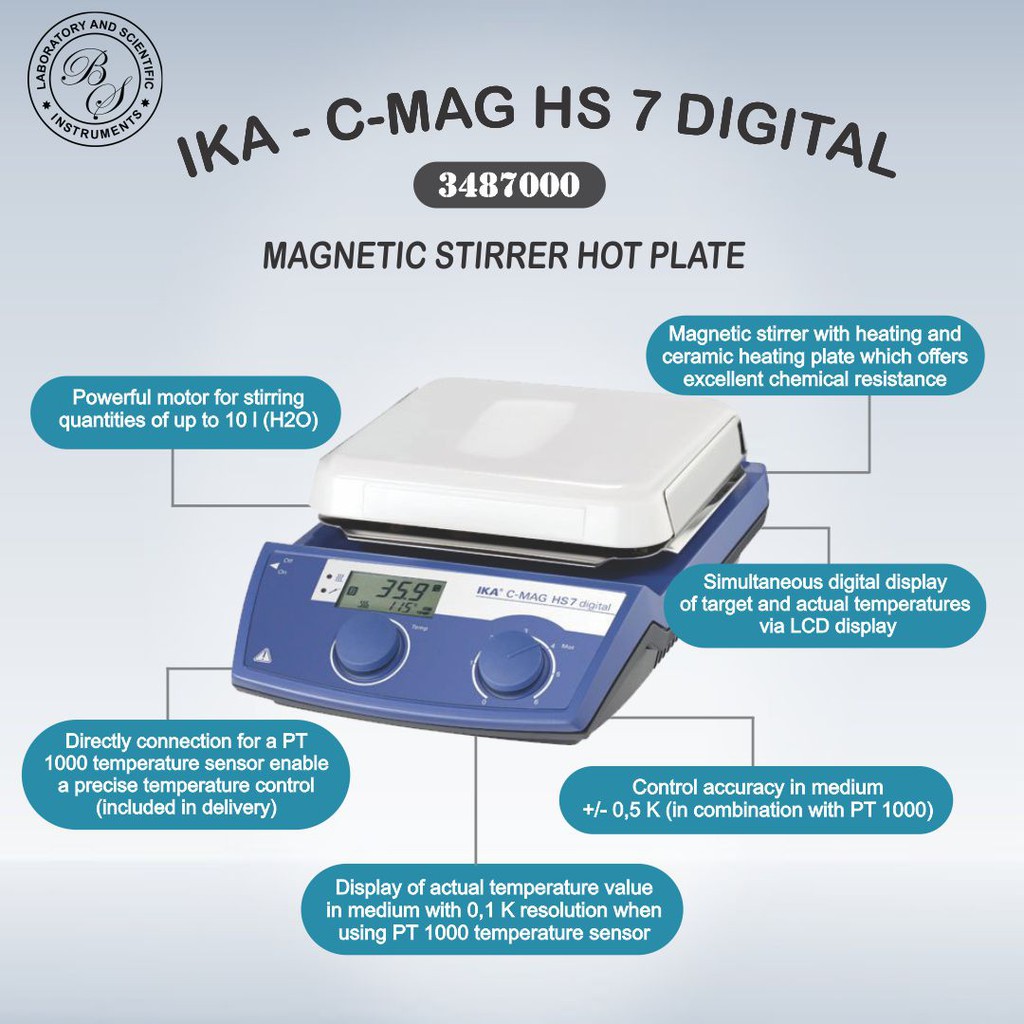 Jual IKA - MAGNETIC STIRRER C-MAG HS7 / HS-7 / HS 7 WITH HEATING | Shopee Indonesia