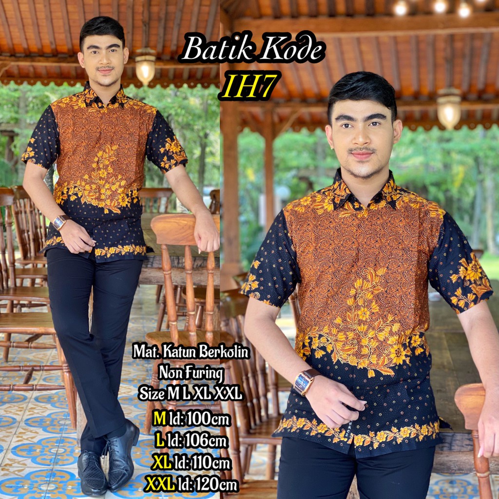 Jual Batik Lanang kode IH7 IH8 batik pria batik lanang batik solo | Shopee Indonesia