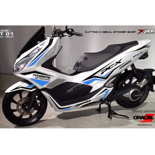 Jual PCX Sticker Cutting Honda PCX Biru muda Hitam | Shopee Indonesia