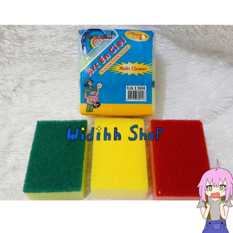 Jual Busa Cuci Piring Tebal 2 Lapis 1 Pack Isi 3 Pcs Malaysia / Sponge ...