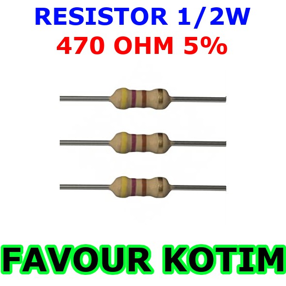 Jual RESISTOR 470 OHM 1/2 WATT 5% R 1/2 W 0.5W 5 PERSEN FVKOTIM ...