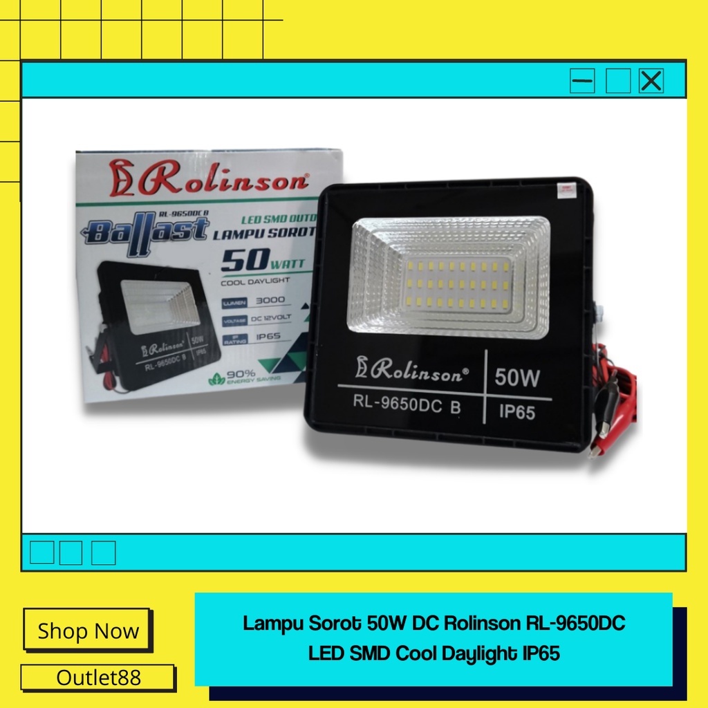 Jual Lampu Sorot Led Dc Lampu Tembak IP 65 Rolinson RL-9650 DC 12 Volt 50Watt Lampu Sorot Led ...